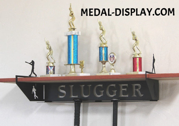 Baseball Trophy Shelf and Bat Holder Combo: Baseball Trophy Shelve with ...