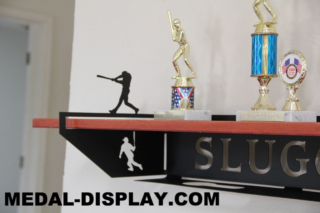 Baseball Trophy Shelf and Bat Holder Combo: Baseball Trophy Shelve with ...