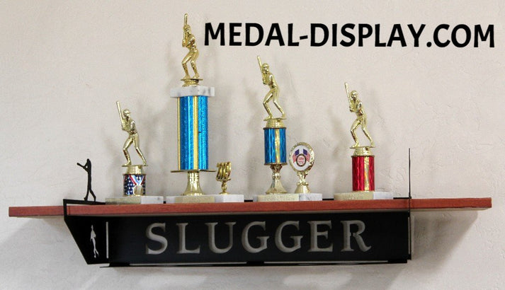 Baseball Trophy Shelf and Bat Holder Combo: Baseball Trophy Shelve with ...