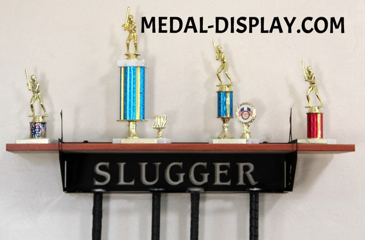 Baseball Trophy Shelf and Bat Holder Combo: Baseball Trophy Shelve with ...